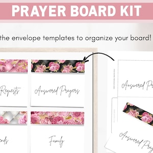 Prayer Board Kit Printable, Prayer Board Envelopes, Pink Prayer Board ...