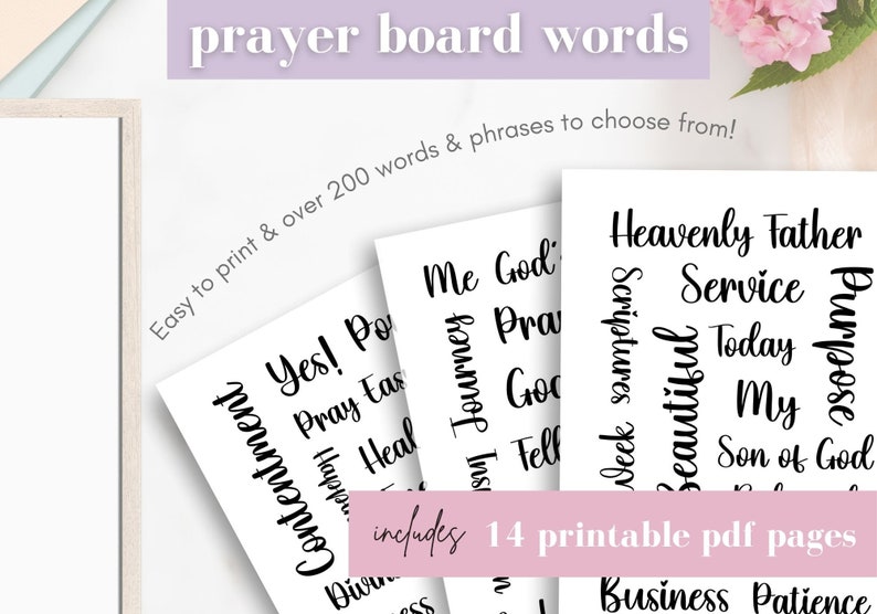 Prayer Board Words, Printable Christian Words & Phrases, Inspirational ...