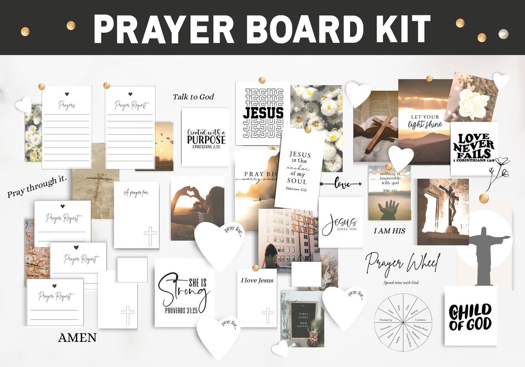 Prayer Board Printable Kit, Prayer Board Ideas, Daily Prayer Board ...