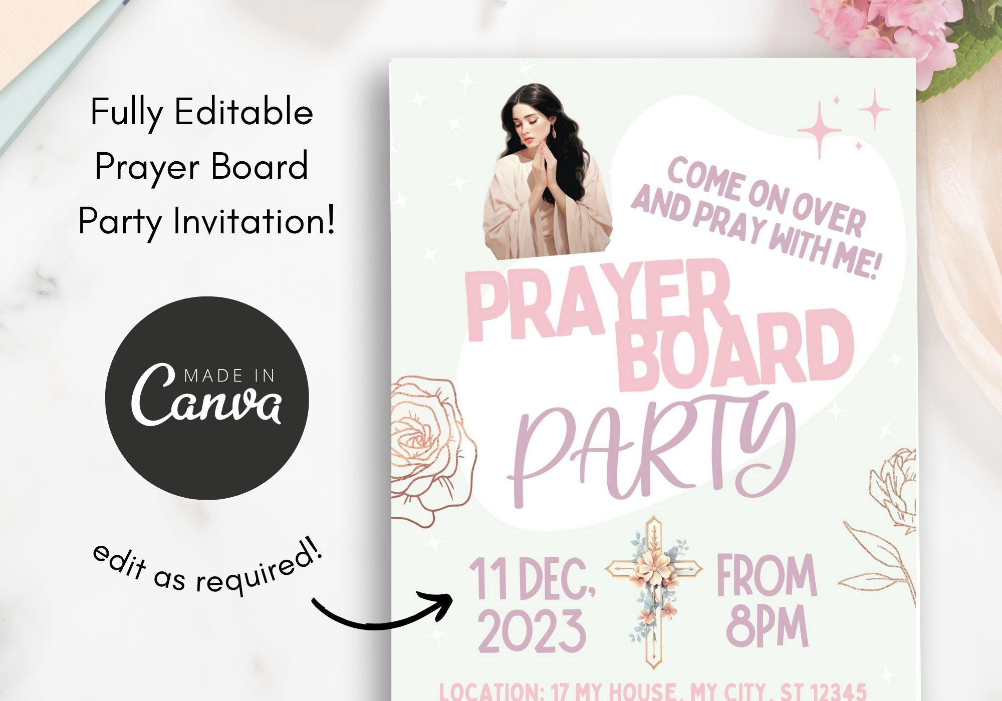 Editable Prayer Board Party Invitation Printable Prayer Party - Etsy