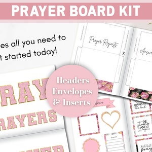Prayer Board Kit Printable, Prayer Board Envelopes, Pink Prayer Board ...