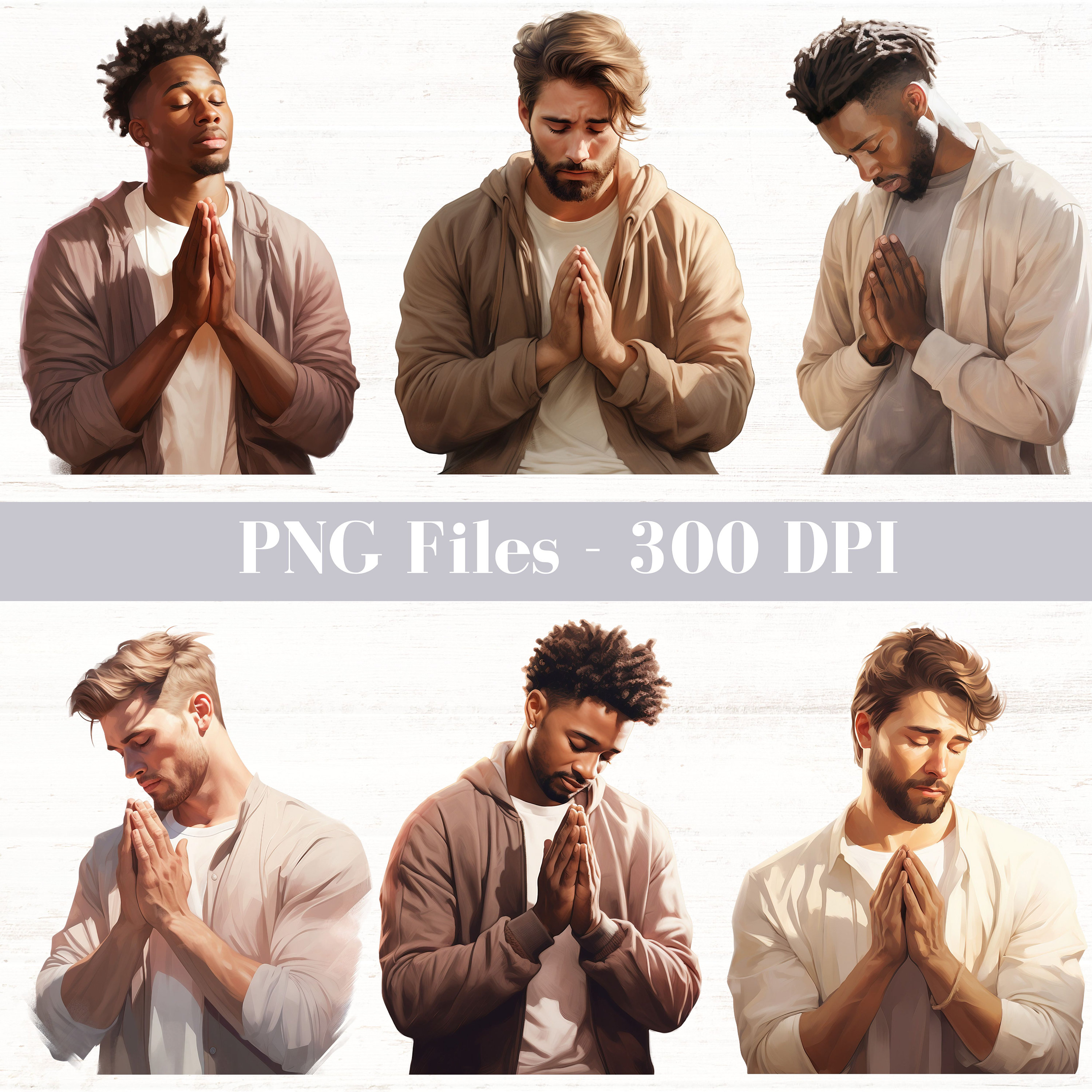 Praying Men Clipart, Men in Prayer, Prayer Warriors, Armor of God Clip ...