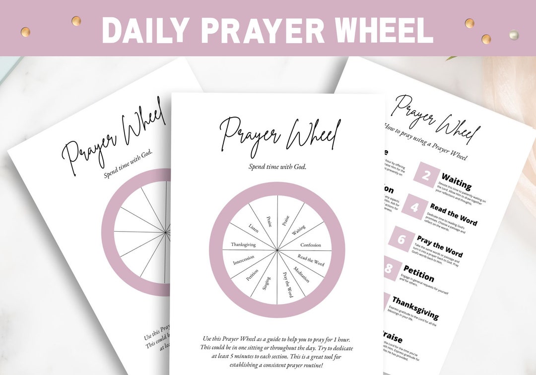 Daily Prayer Wheel Printable, Prayer Routine, Prayer Board Kit, Prayer ...