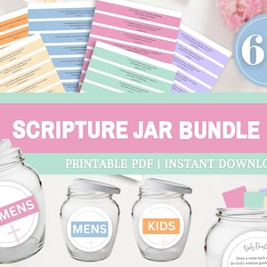 Scripture Jar Bundle Printable, Make Your Own Scripture Jar, Prayer Jar ...