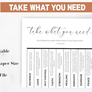 Take What You Need Printable, Christian Bulletin Board, Bible Verse ...