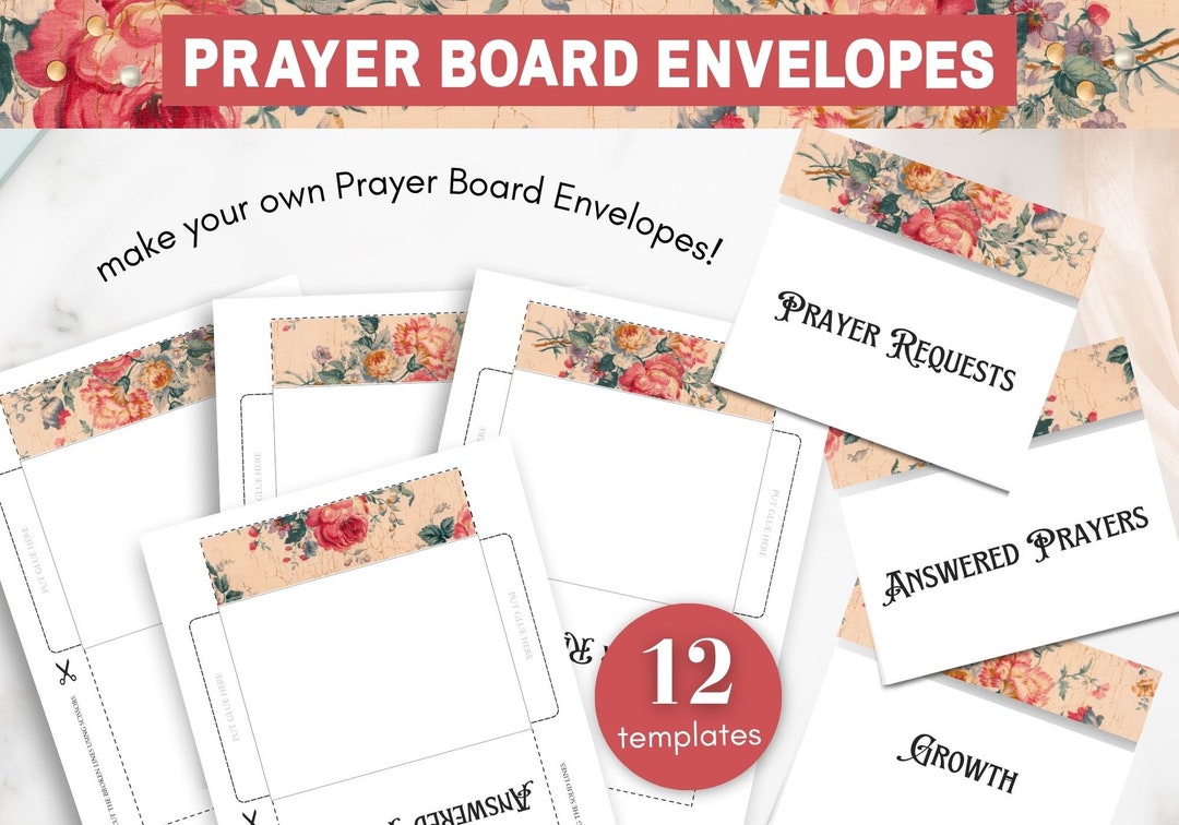 Printable Prayer Board Envelopes, Prayer Board Party Kit, Prayer Wall ...