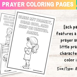 Kids Prayer Coloring Activity, Printable Bible Coloring Pages ...