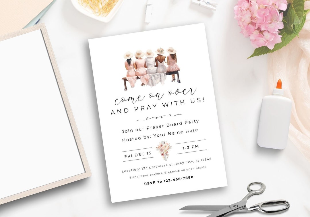 Prayer Board Party Invitation, Prayer Party Invite, Prayer Board ...