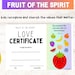 Printable Fruit of the Spirit Certificates, Printable Fruit of the ...