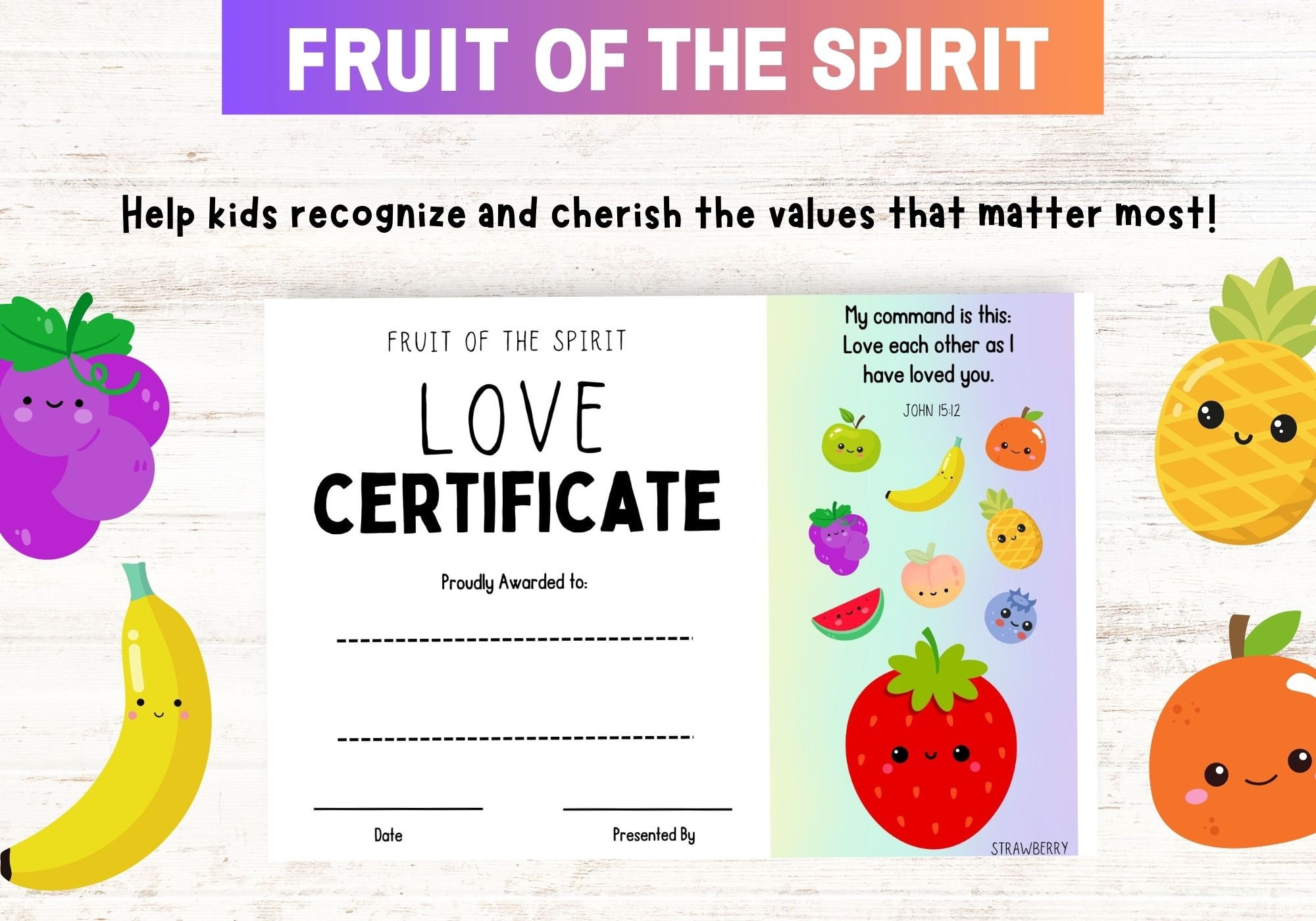 Printable Fruit of the Spirit Certificates, Printable Fruit of the ...
