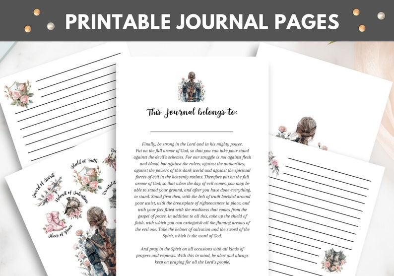 Armor of God Journal Pages, Bible Study Printable, Morning Pages ...