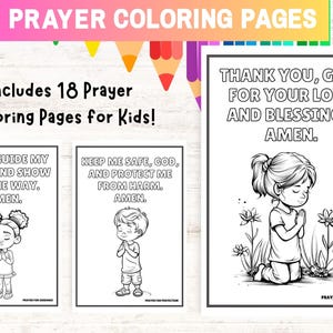 Kids Prayer Coloring Activity, Printable Bible Coloring Pages ...