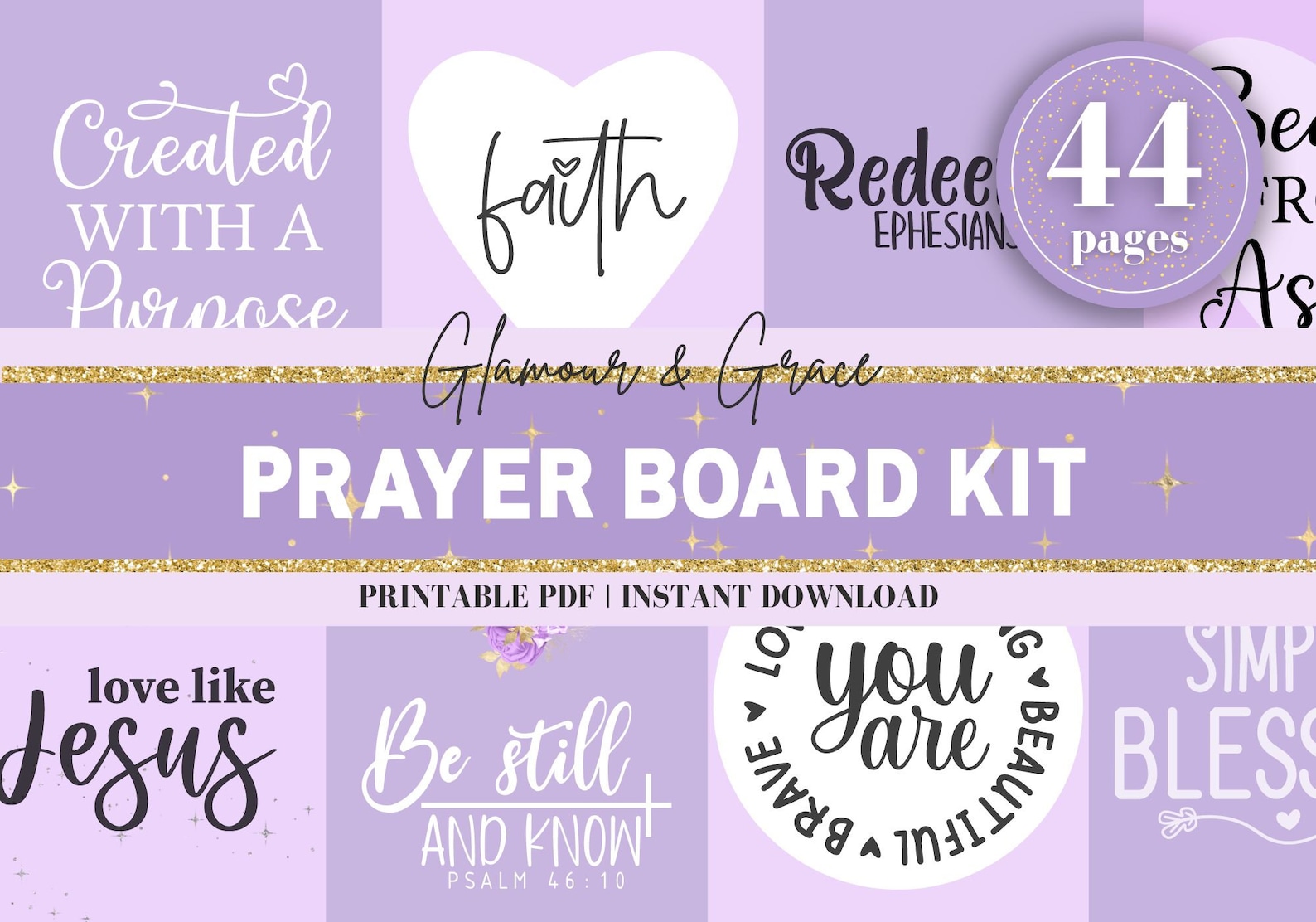 Purple Prayer Board Printable, Prayer Cards, Christian Prayer Wall ...