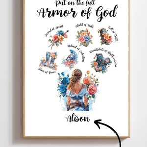 Personalized Armor of God Printable, Full Armor of God Wall Art ...