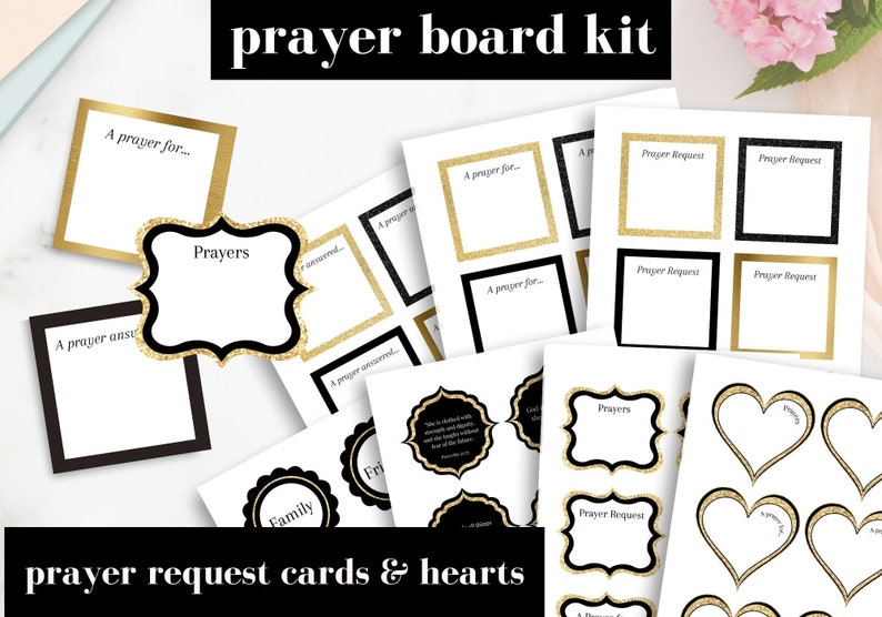 Prayer Board Kit, Printable Prayer Party Kit, Christian Wall Collage ...
