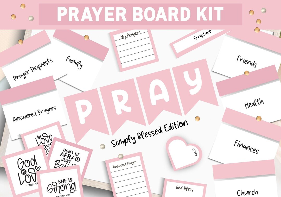 Pink Prayer Board Printable, Prayer Board Envelopes, Prayer Board Party ...