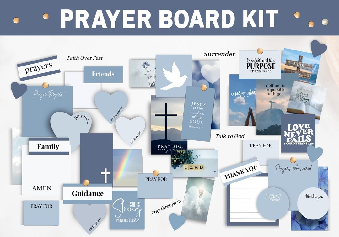 Printable Prayer Board Kit, Prayer Party Kit, Prayer Cards, Christian ...