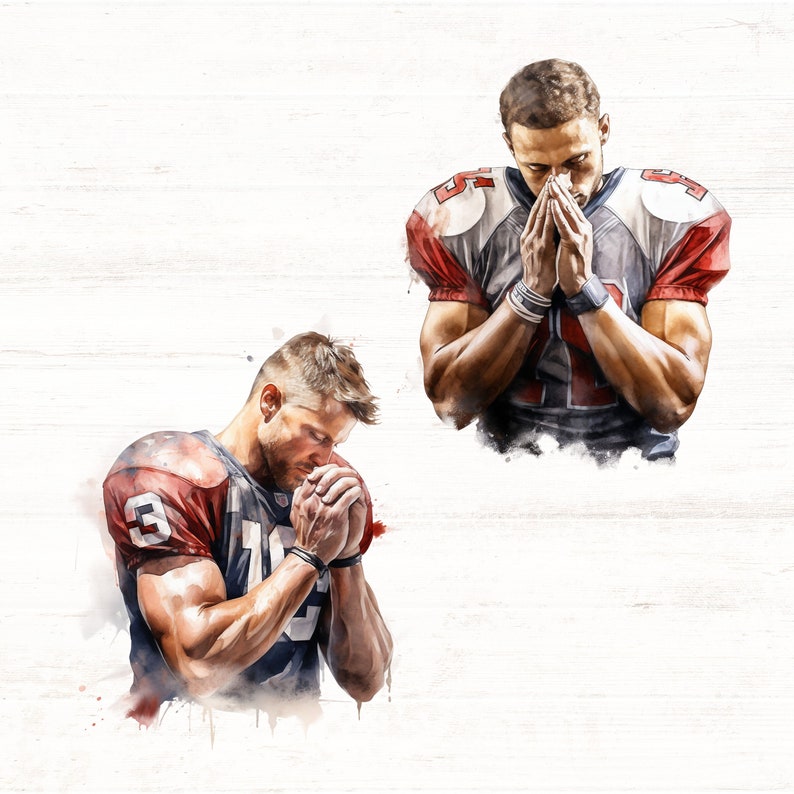 Praying Footballers Men in Prayer Prayer Warriors - Etsy