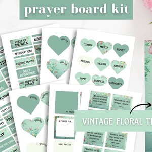 Printable Prayer Board Kit, Vintage Floral Prayer Board, Prayer Cards ...