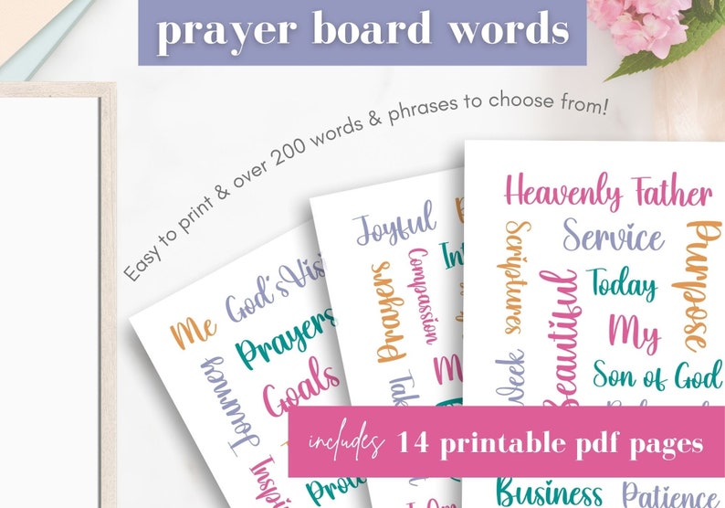 Printable Christian Words & Phrases Prayer Board Words - Etsy