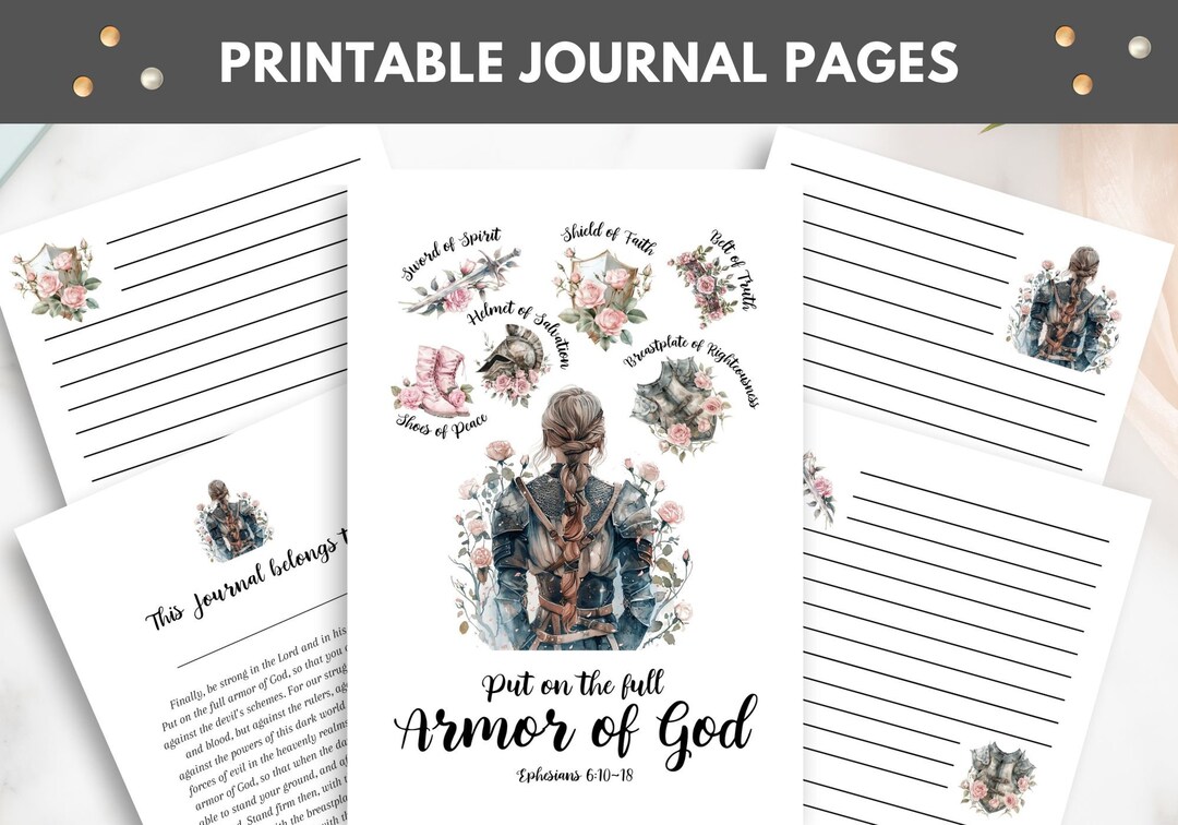 Armor of God Journal Pages, Bible Study Printable, Morning Pages ...