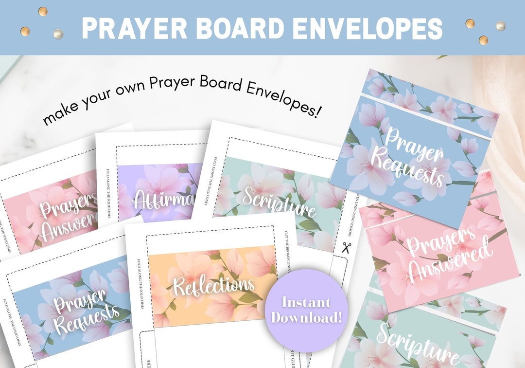 Prayer Board Envelopes, Printable Prayer Board Kit, Prayer Wall ...
