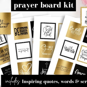 Prayer Board Kit, Printable Prayer Party Kit, Christian Wall Collage ...