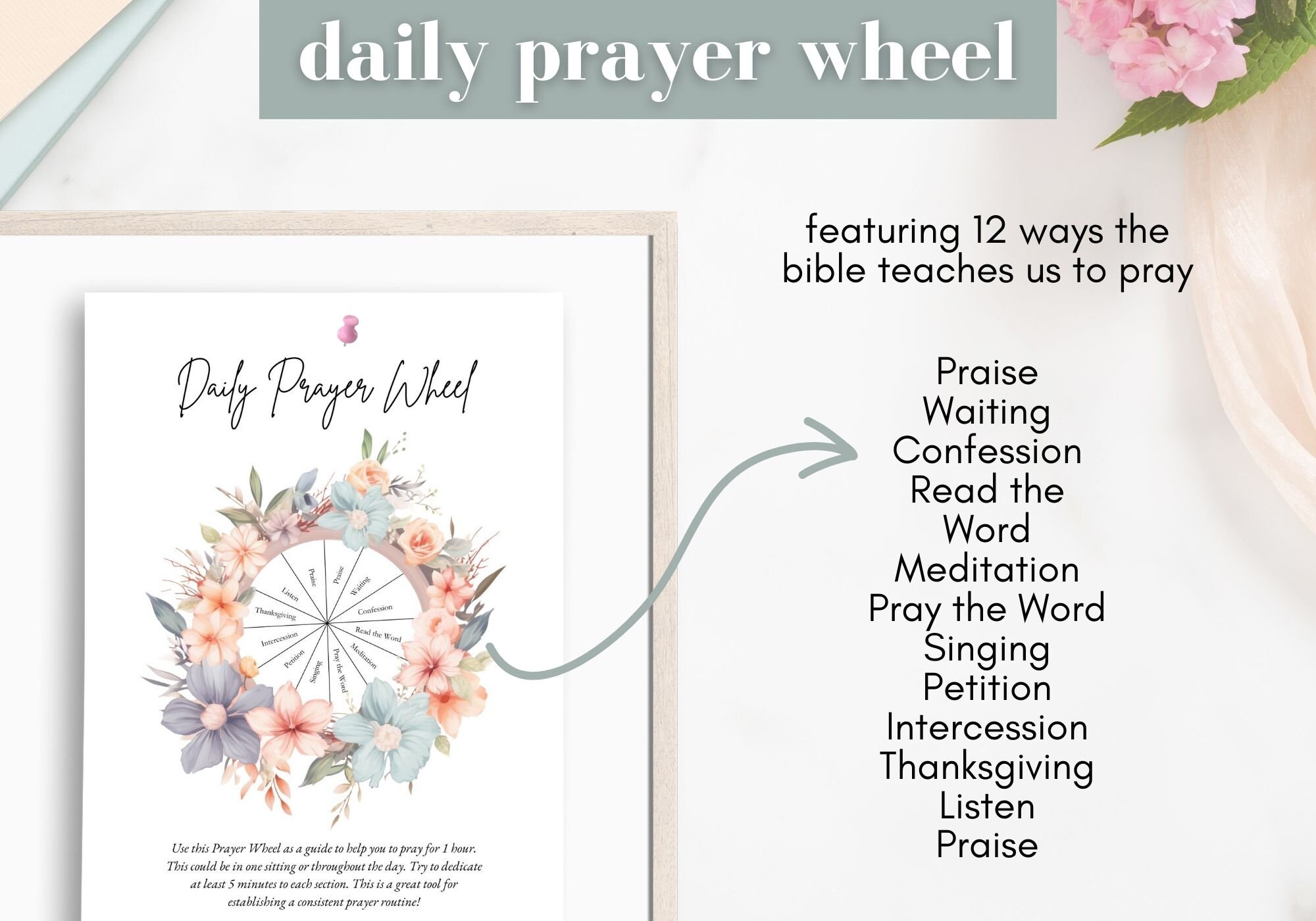 Daily Prayer Wheel Printable Prayer Routine Prayer Board - Etsy