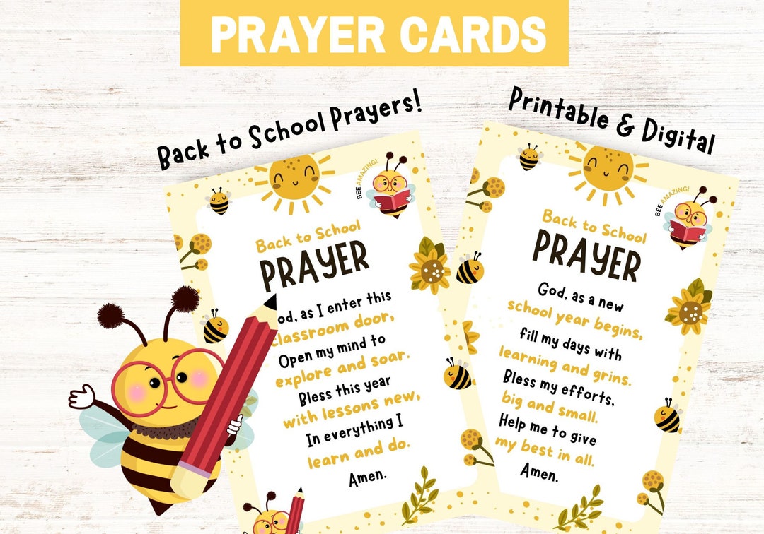 Back to School Prayer Cards, Back to School Prayers, Prayer Tag ...