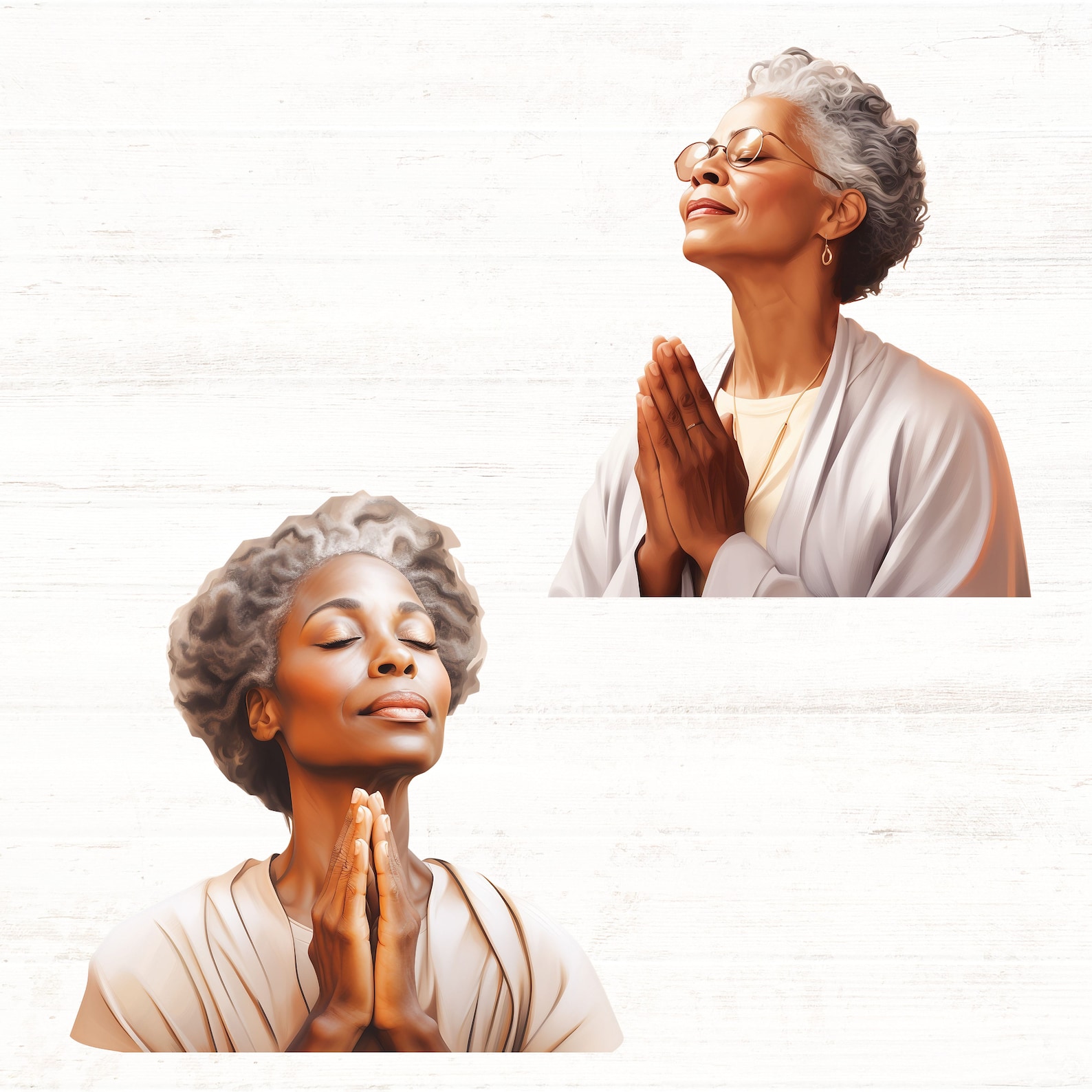 Praying Women Clipart, Church Ladies Pngs, Beautiful Women in Prayer ...