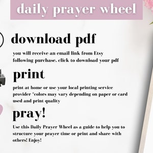 Daily Prayer Wheel Printable, Prayer Routine, Prayer Board Kit, Prayer ...