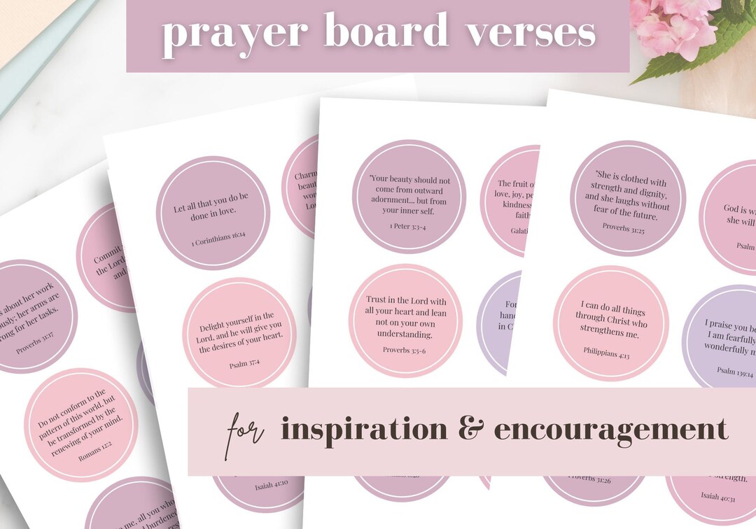 Prayer Board Printables Bible Scripture for Women Bible - Etsy
