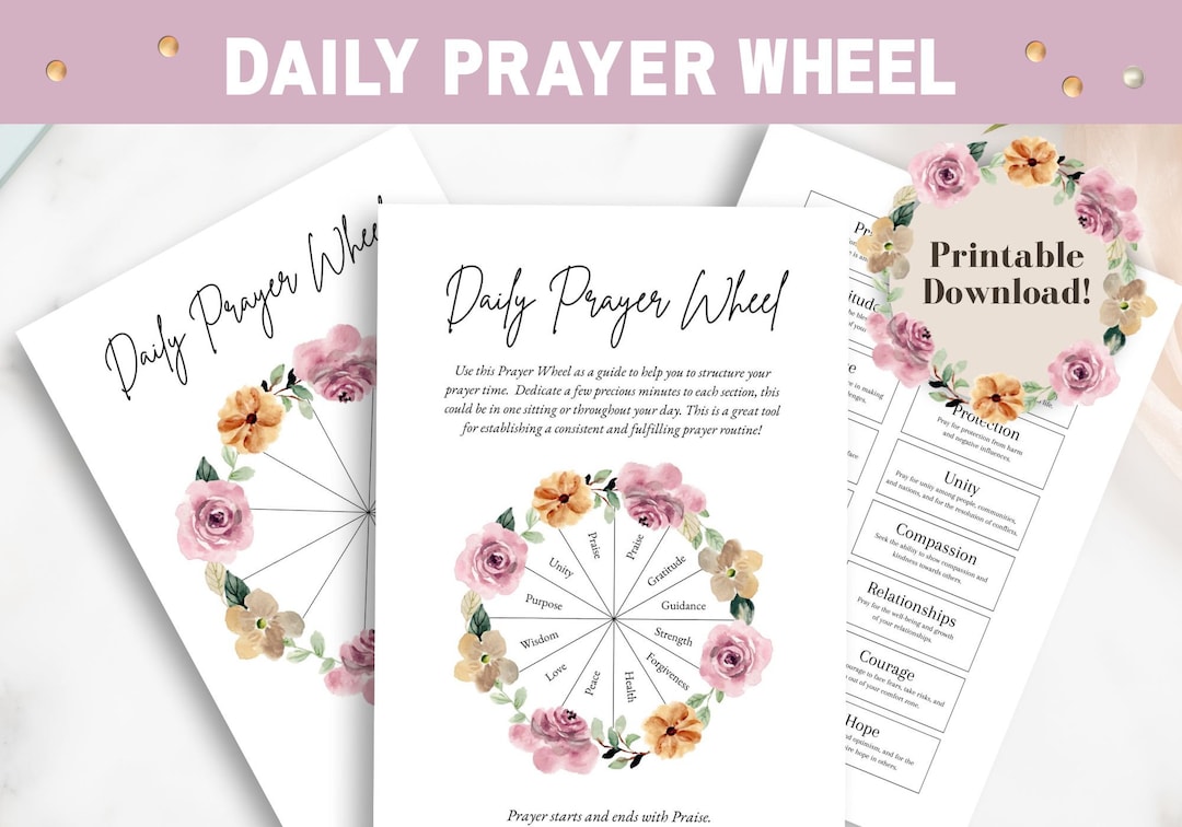 Daily Prayer Wheel Printable, Prayer Routine, Prayer Board Kit - Etsy