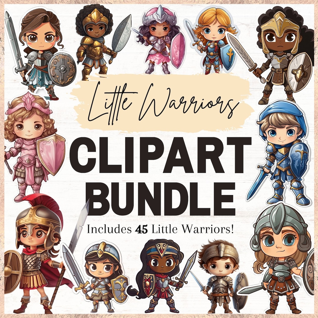Little Warrior Clipart Bundle, Armor of God Clipart Bundle, Christian ...