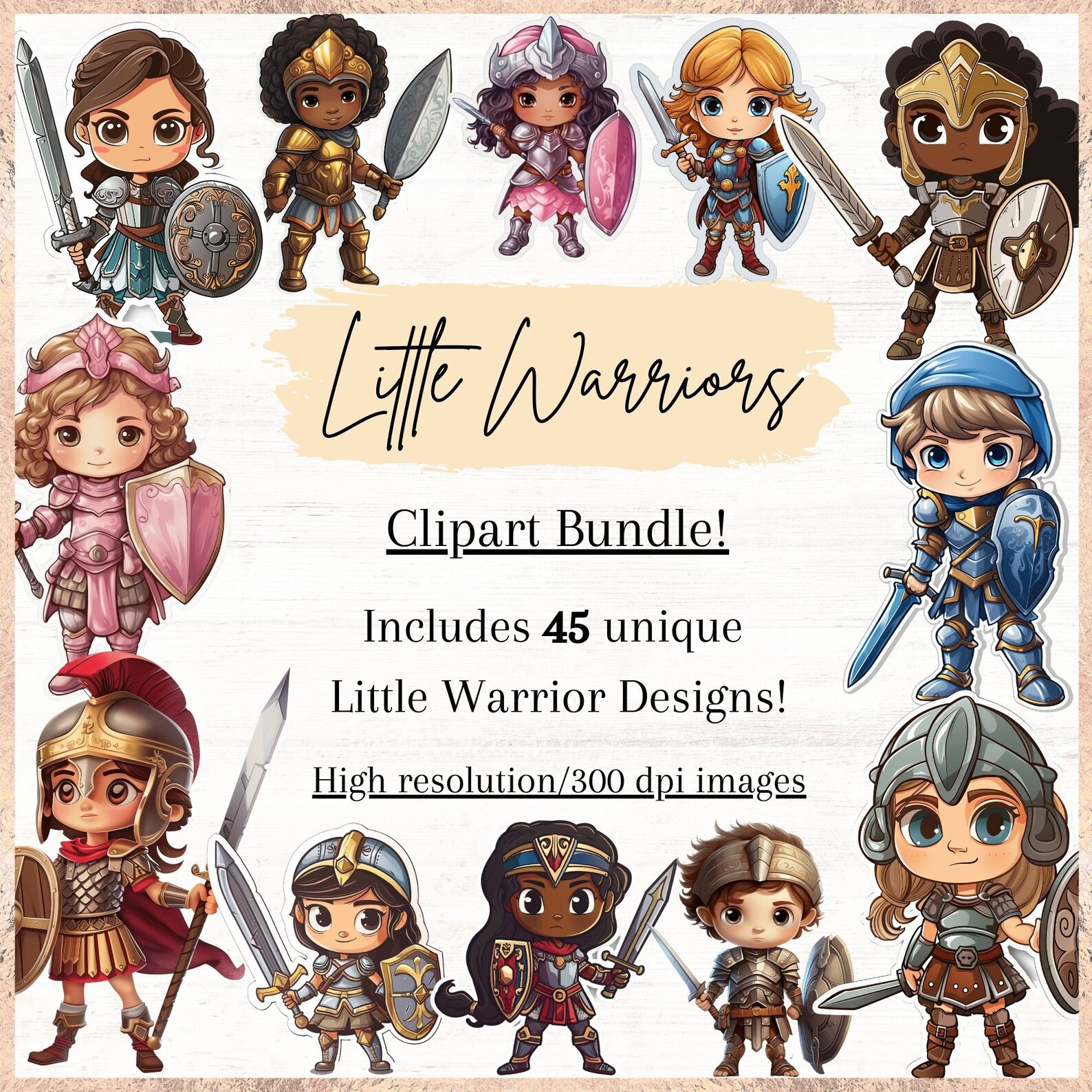 Little Warrior Clipart Bundle, Armor of God Clipart Bundle, Christian ...