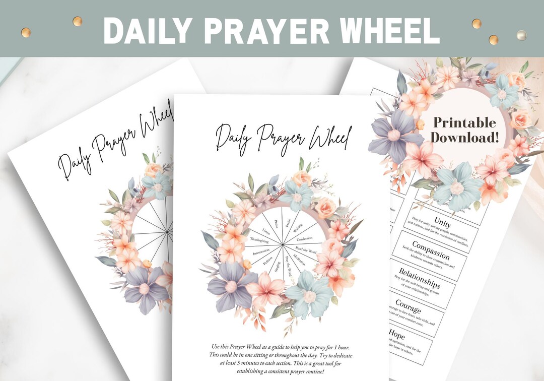 Daily Prayer Wheel Printable, Prayer Routine, Prayer Board Kit, Lords ...
