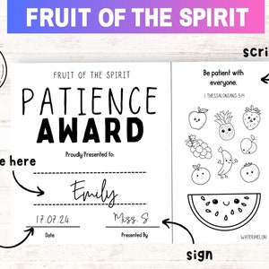 Fruit of the Spirit Awards, Printable Fruit of the Spirit Certificate ...