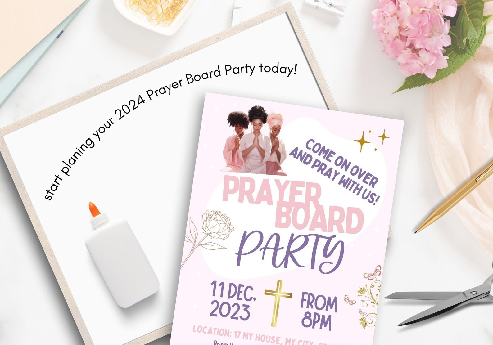 Editable Prayer Board Party Invitation, Printable Prayer Party Invite ...