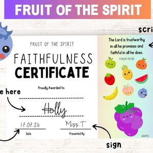 Printable Fruit of the Spirit Certificates, Printable Fruit of the ...