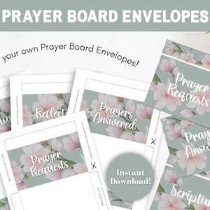 Printable Prayer Board Envelopes, Prayer Board Kit, Prayer Wall ...