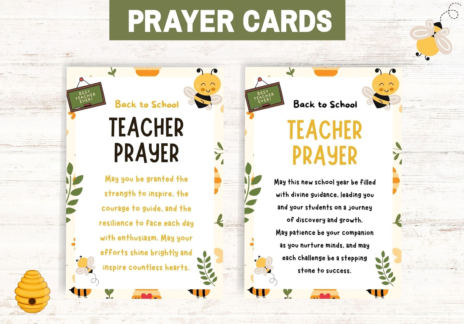 Back to School Teacher Prayer Cards, Back to School Prayers for Teacher ...