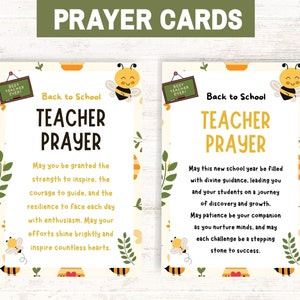 Back to School Teacher Prayer Cards, Back to School Prayers for Teacher ...