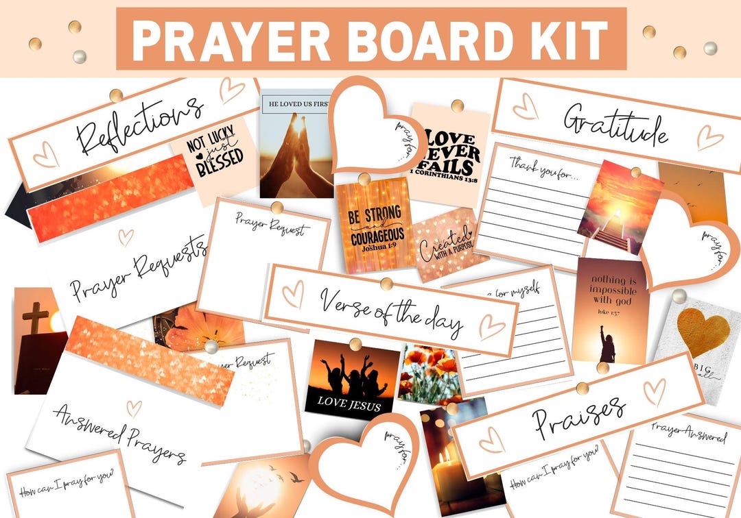 Prayer Board Kit 2025, Printable Prayer Board for Women, Prayer Request ...