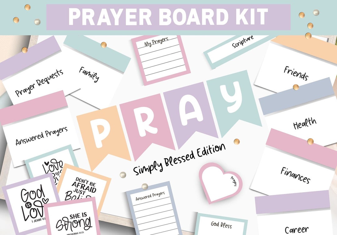 Prayer Board Printable, Prayer Board Envelopes, Prayer Board Party Kit ...