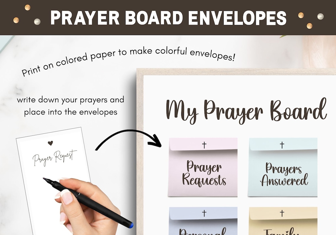 Prayer Board Envelopes, Printable Prayer Board Kit, Prayer Wall ...