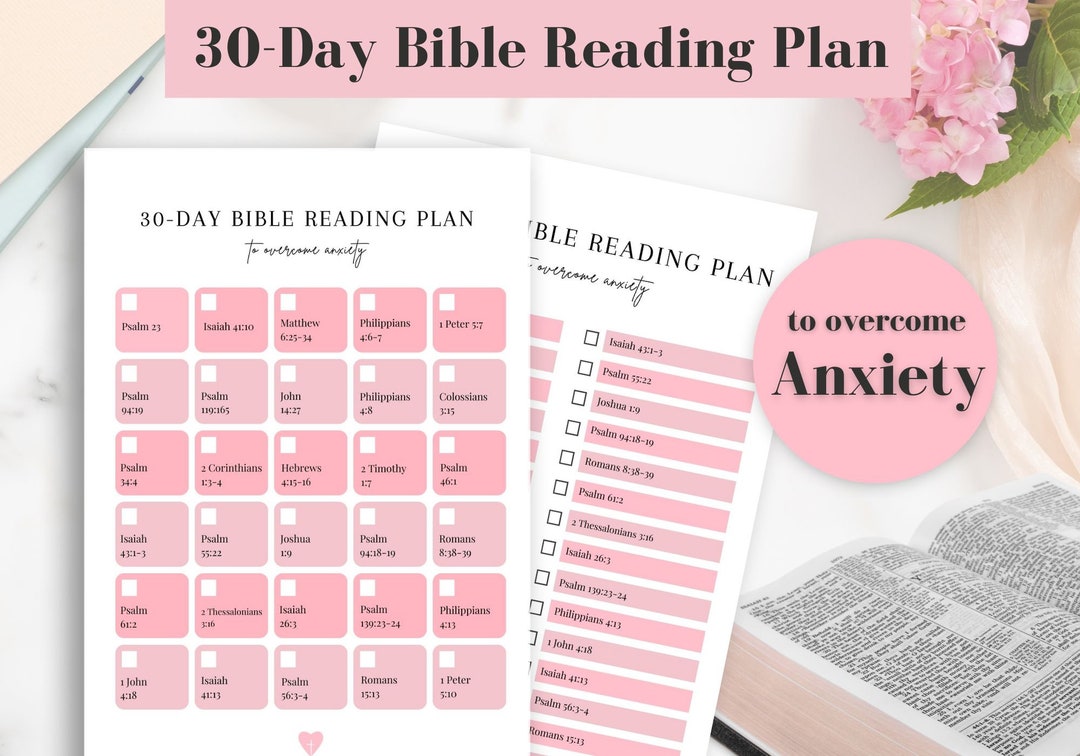 Bible Study for Anxiety, Printable 30 Day Bible Reading Plan for ...