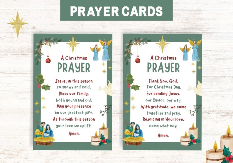 Christmas Prayer Cards for Kids Sunday School Activities - Etsy UK