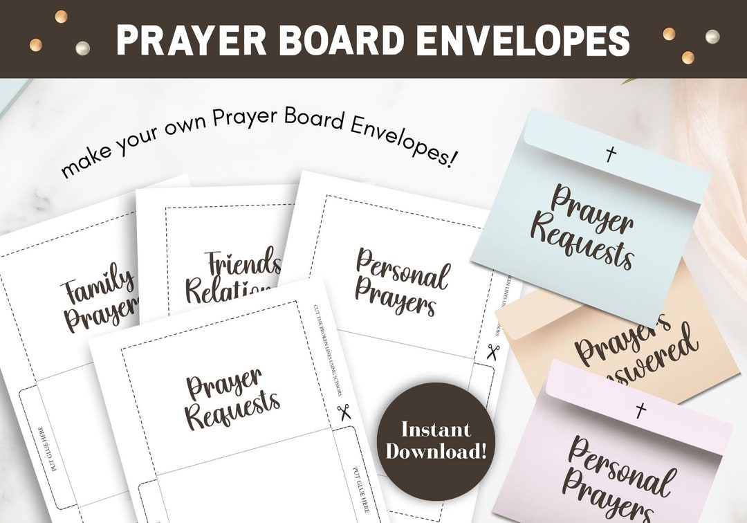 Prayer Board Envelopes, Printable Prayer Board Kit, Prayer Wall ...