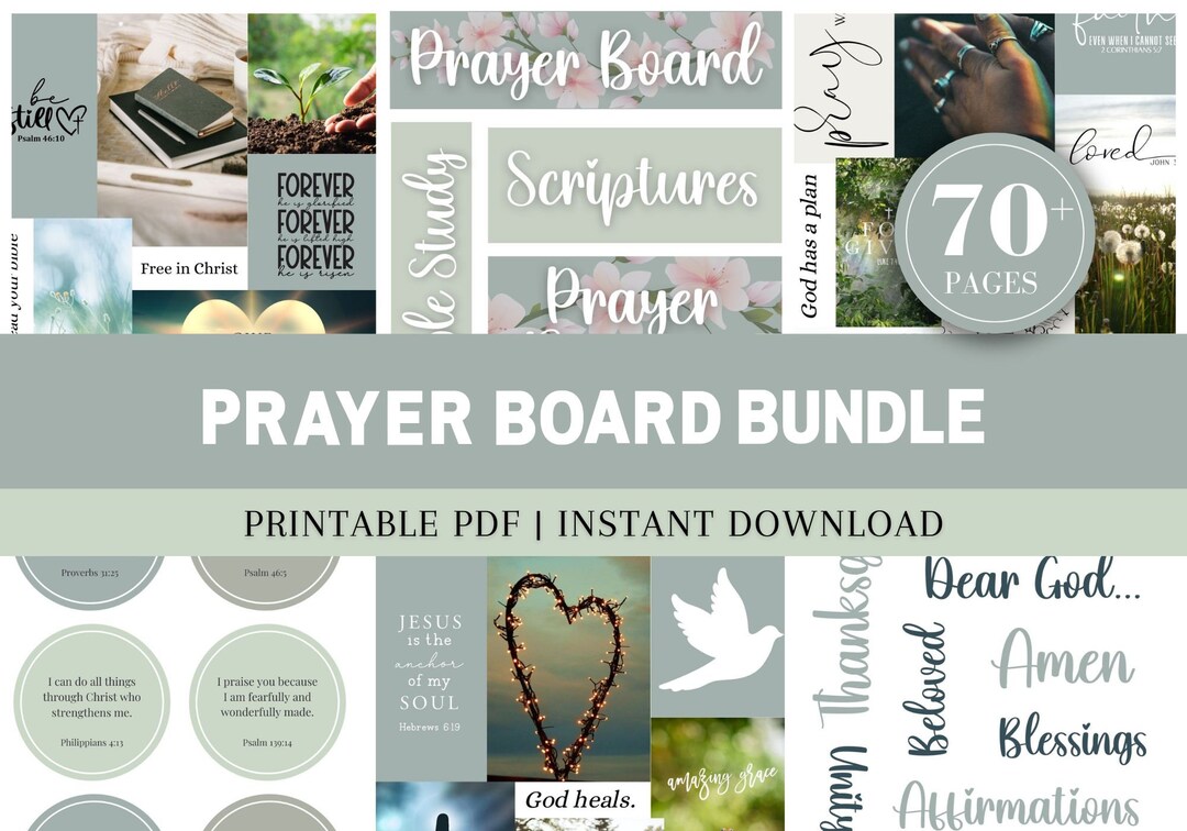 Prayer Board Bundle, Prayer Board Party Printables, Christian Prayer ...