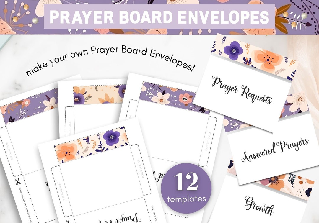 Printable Prayer Board Envelopes, Prayer Board Party Kit, Prayer Wall ...